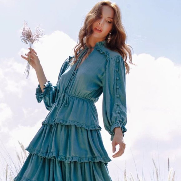 ELF | Dresses | Elf Wild Westvictorian Style Midi Dress | Poshmark